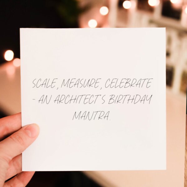 Scale, measure, celebrate - An architect's birthday mantra. Greeting Card